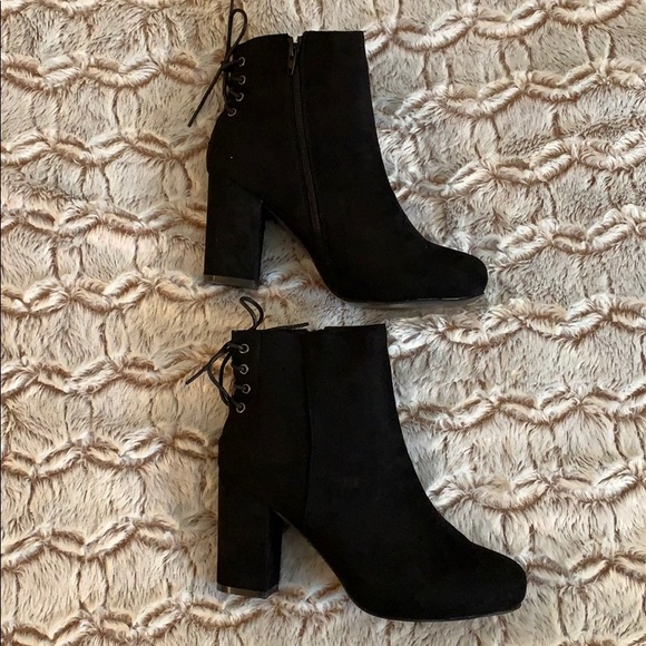 Boohoo | Shoes | Nib Boohoo Lace Back Boots | Poshmark